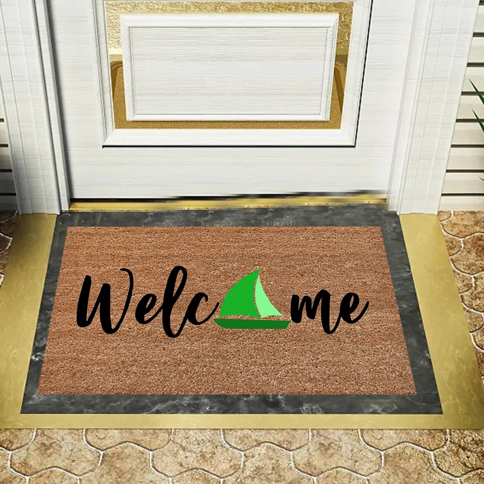 Summer Boat Doormat Beach Welcome Funny Cute Door Mat Friends New Home ...