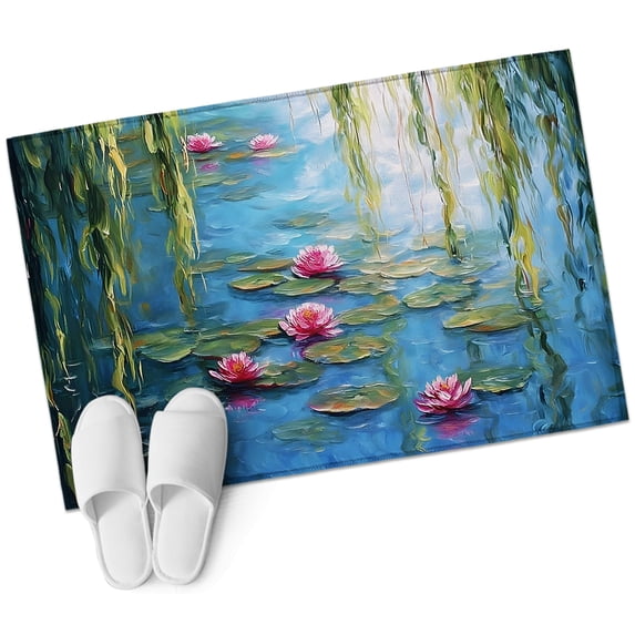 Summer Botanical Bathroom Rug Washable 2x3 Entryway Rug Non Slip ...