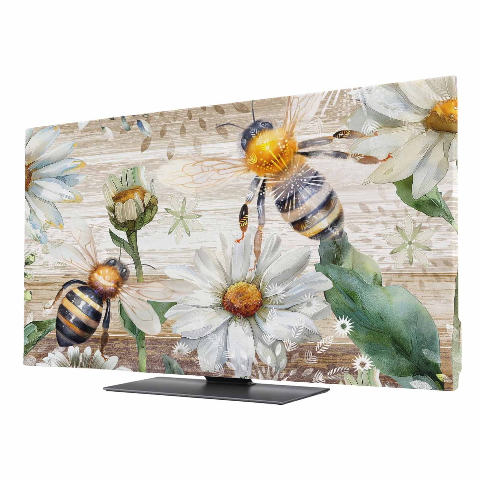 Summer Botanical TV Cover for 65 Inch Screen, Stretch Fabric Dustproof ...
