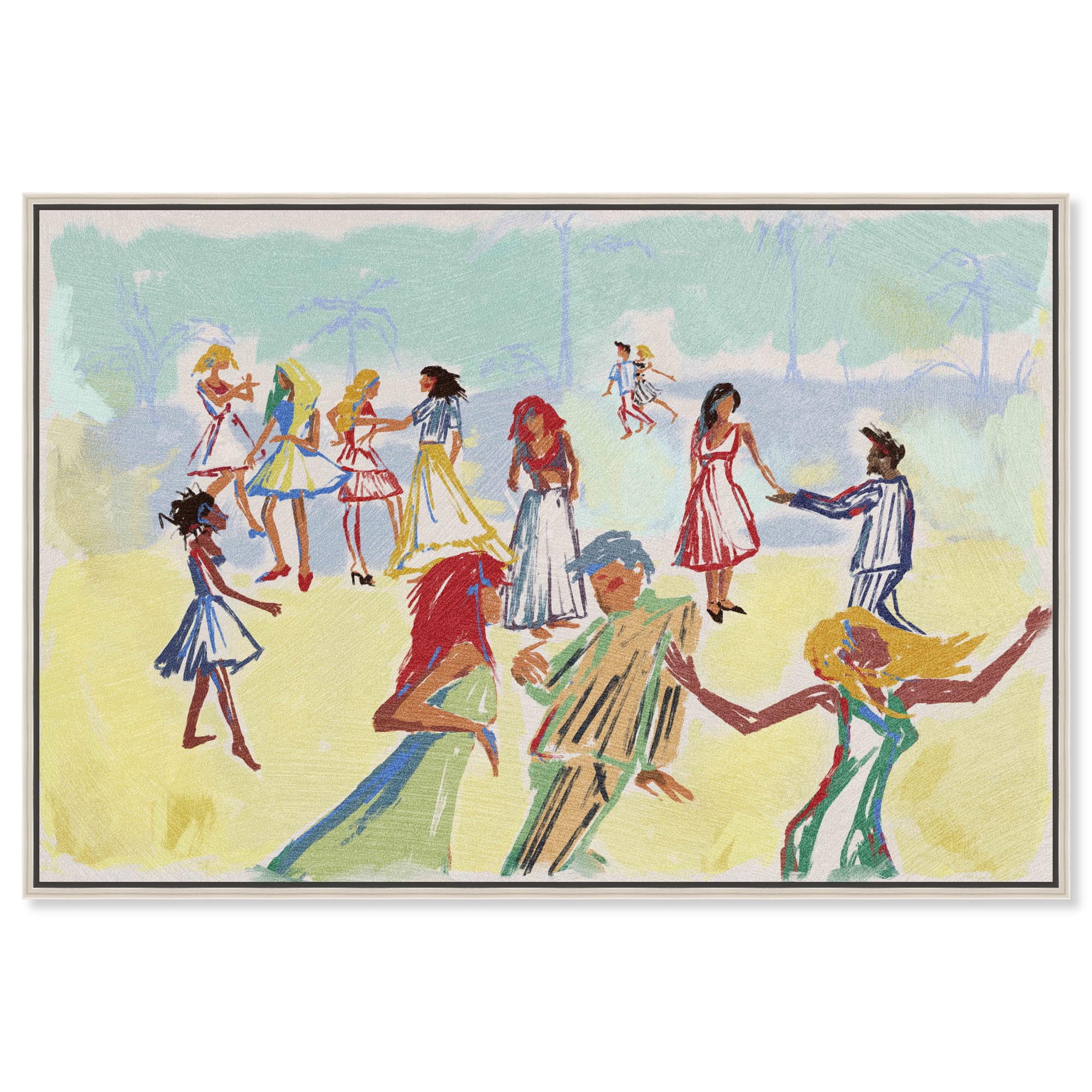 Summer Breeze Party Canvas Midcentury Art Prints by Art Remedy, Silver ...