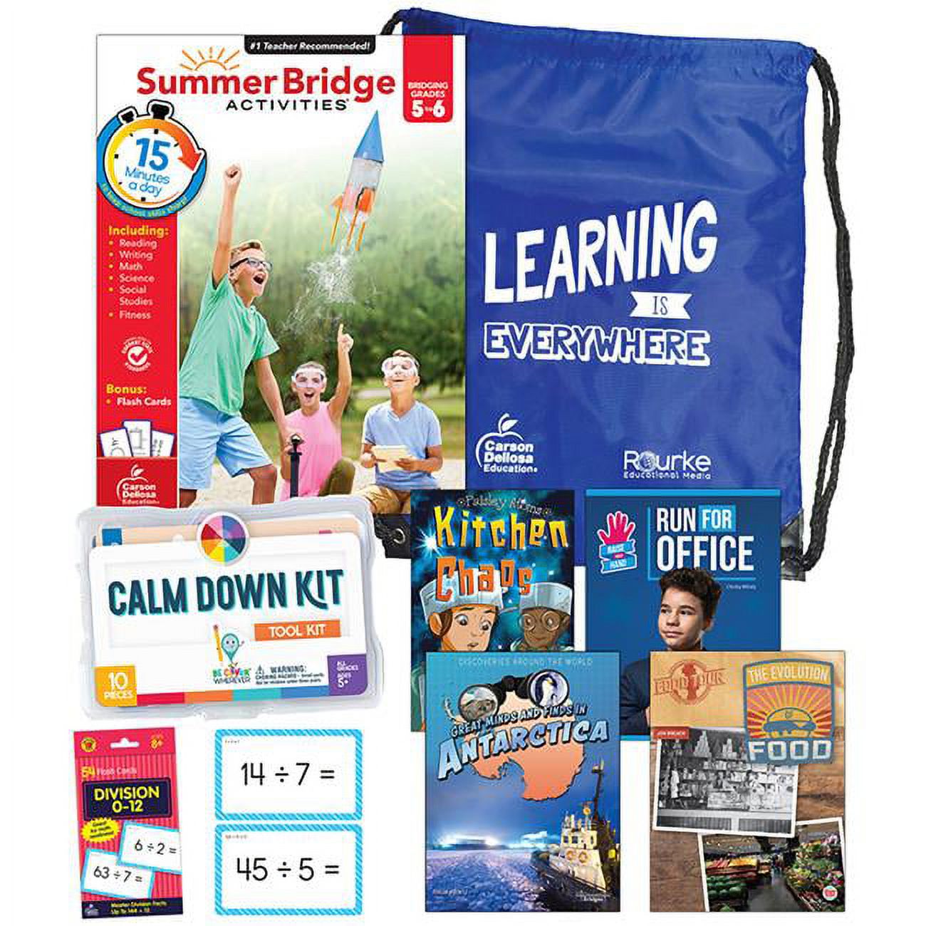 Summer Bridge Activities Paperback Book Set Summer Bridge Essentials and Calm Down Kit Backpack ...