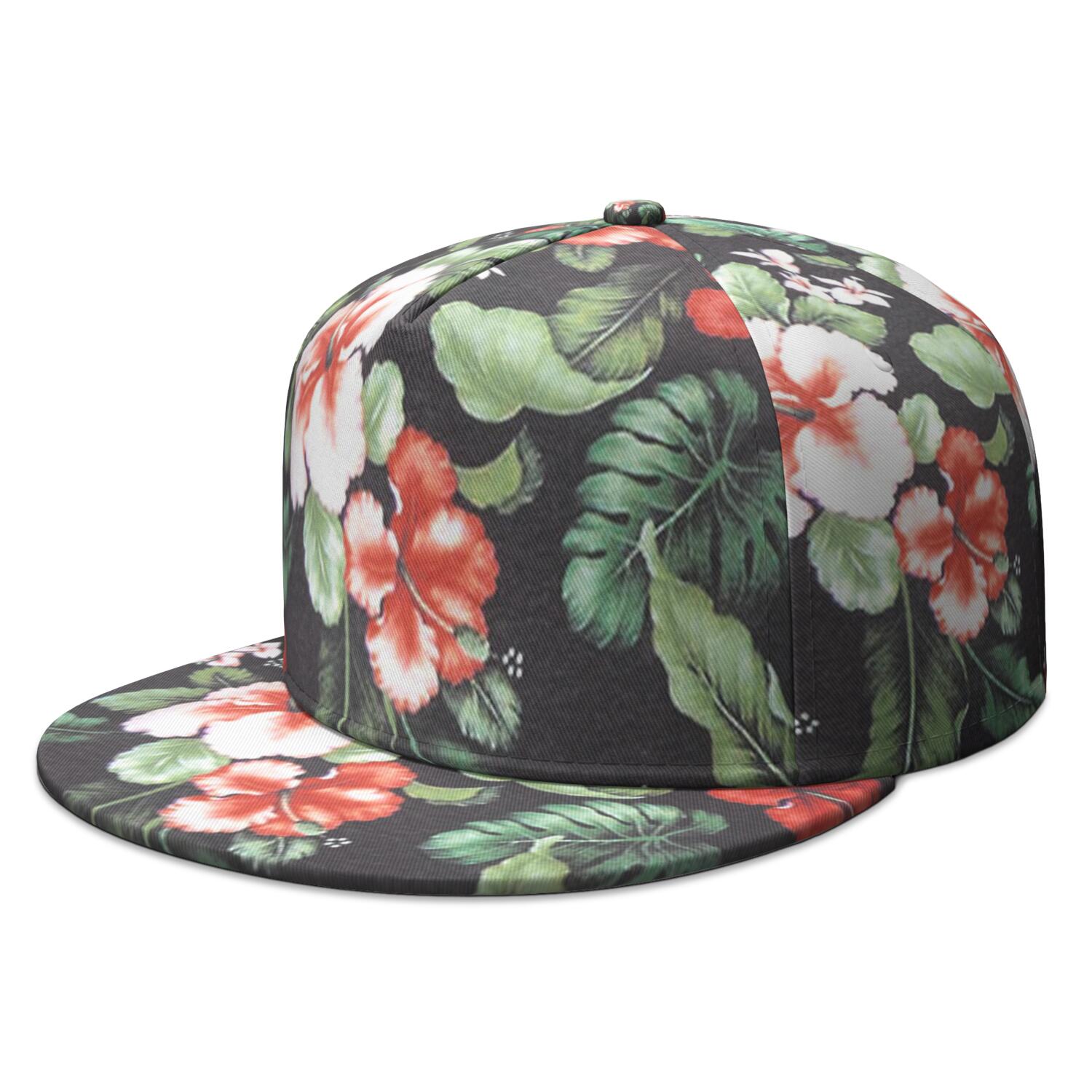 Summer Bright Floral Flat Bill Hat - Adjustable Urban Style Cap ...
