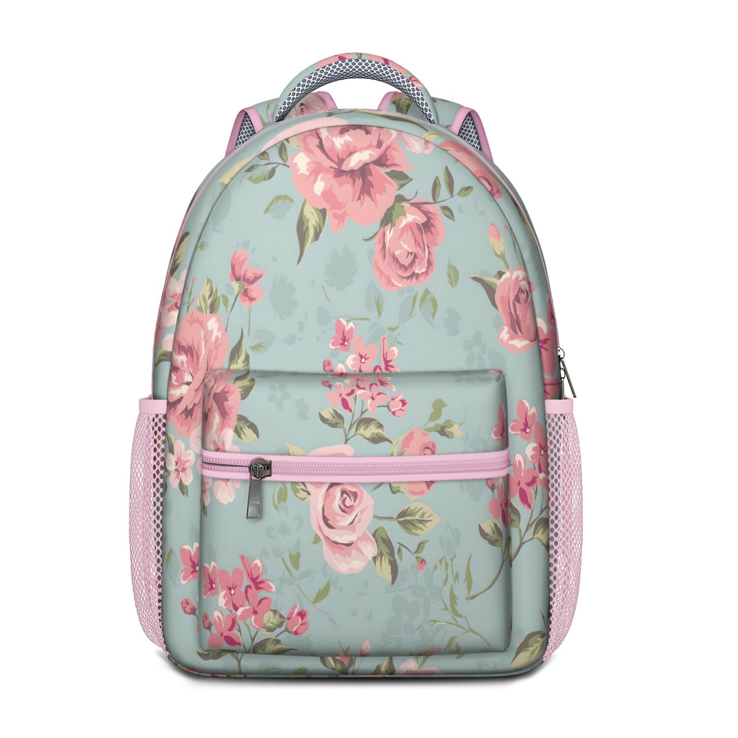 Summer Bright Romantic Floral Print Student Backpack - Ergonomic Backpack with Spinal Support ...