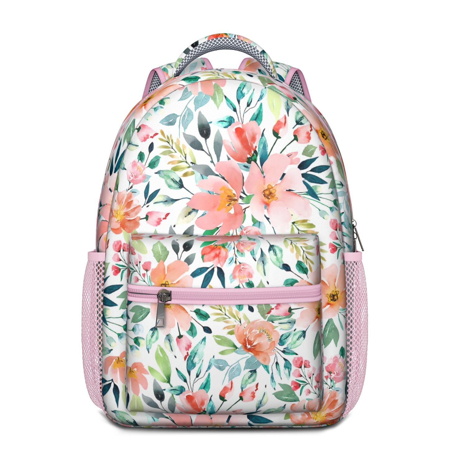 Summer Bright Romantic Floral Print Student Backpack - Ergonomic ...