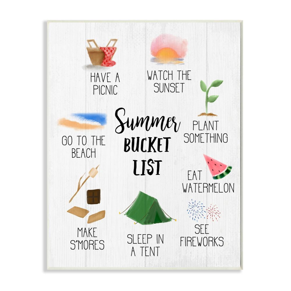 Summer Bucket List Seasonal Items Food Word Design Wall Plaque Art by ...