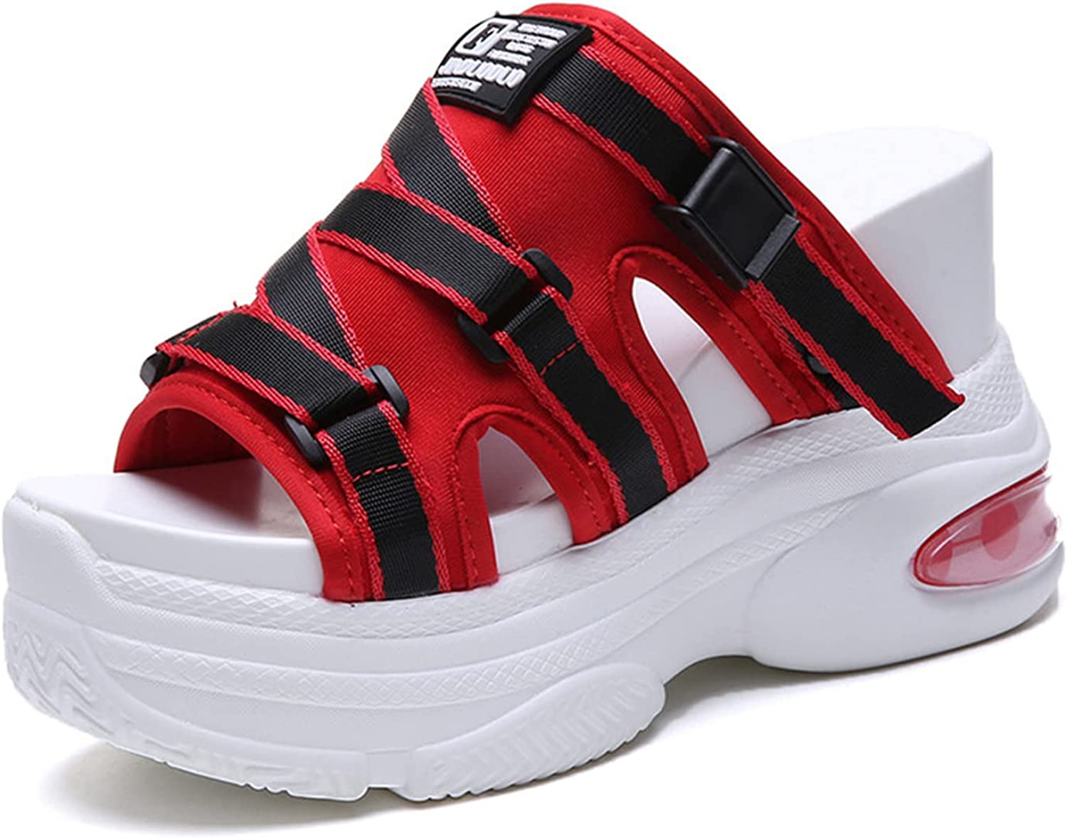 Summer Buckle Slippers Women's Sandals 10CM Wedges Platform Shoes Open ...