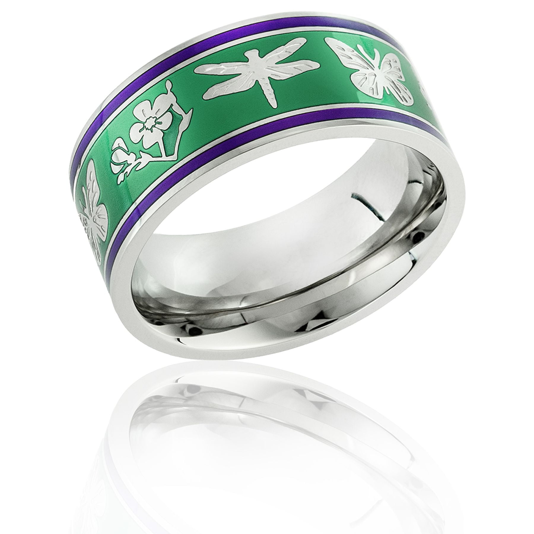 Summer Butterfly & Dragonfly Enamel Statement Ring in Sizes 6-10 size ...