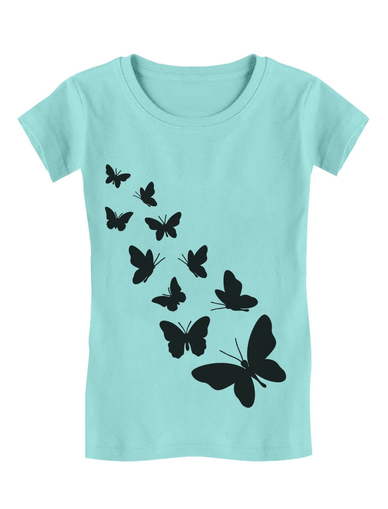 Summer Butterfly Graphic Girls' T-shirt - Perfect Birthday Gift for ...