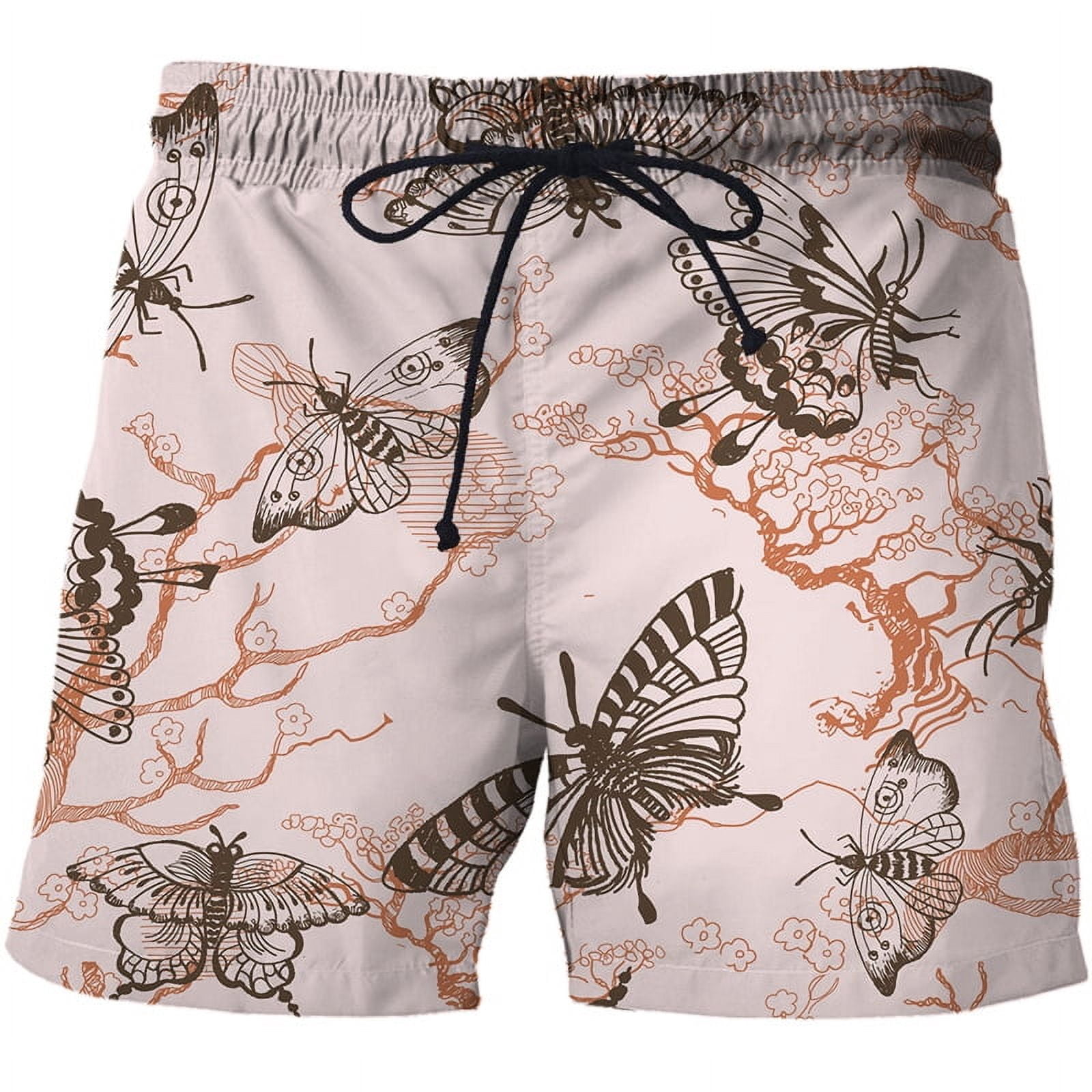 Summer Butterfly Short Pants Women Men 3D Printed Swimsuit 2025 Swim ...