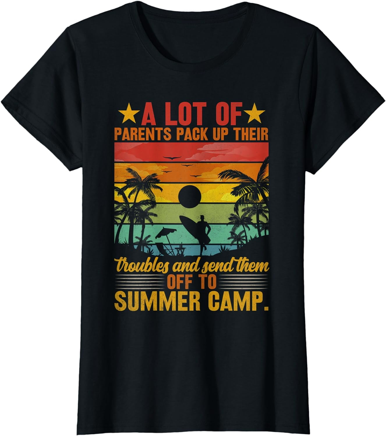 Summer Camp - Retro Beach Holiday Vacation Beach Summertime T-Shirt ...