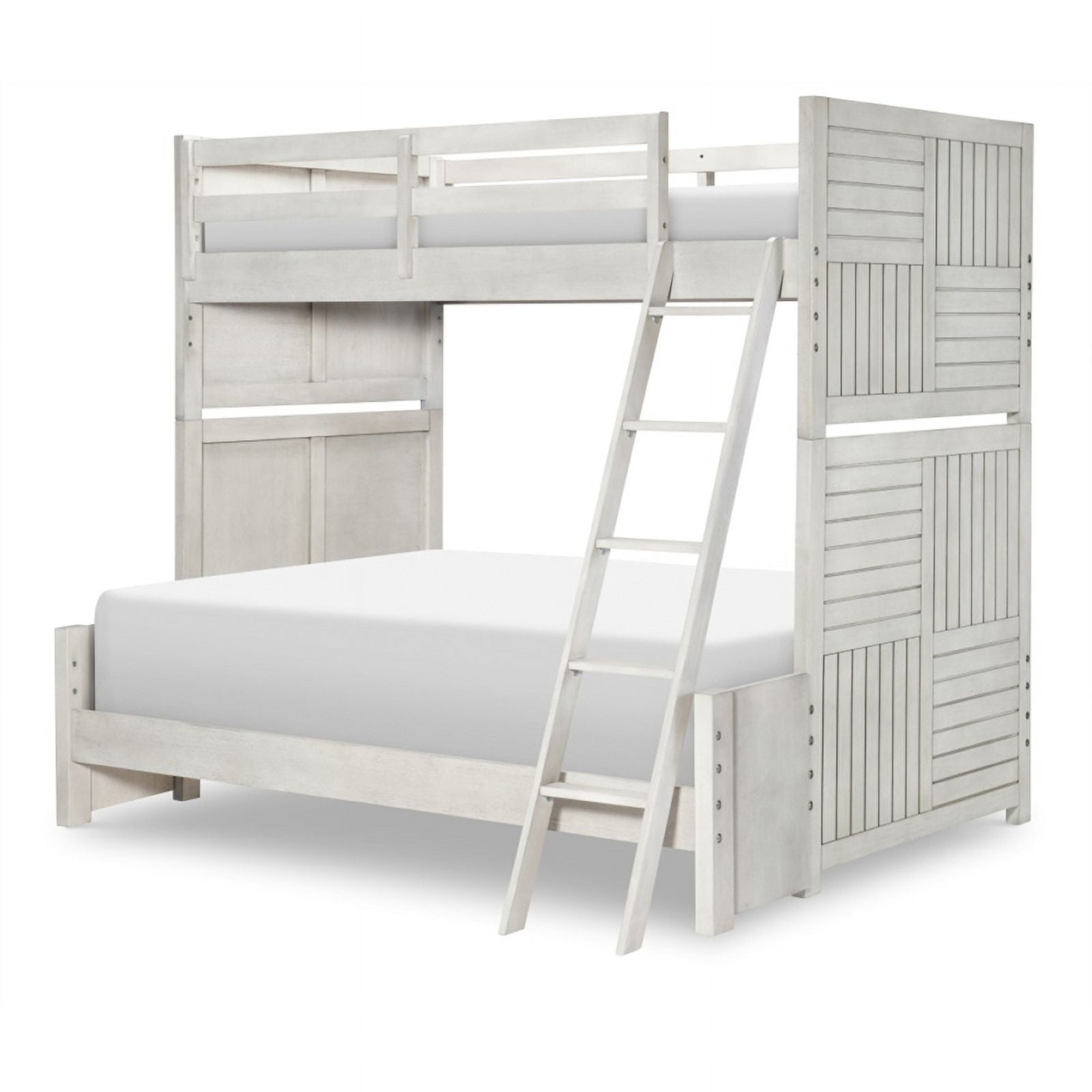 Summer Camp Stone Path White Complete Twin over Full Wood Bunk Bed ...