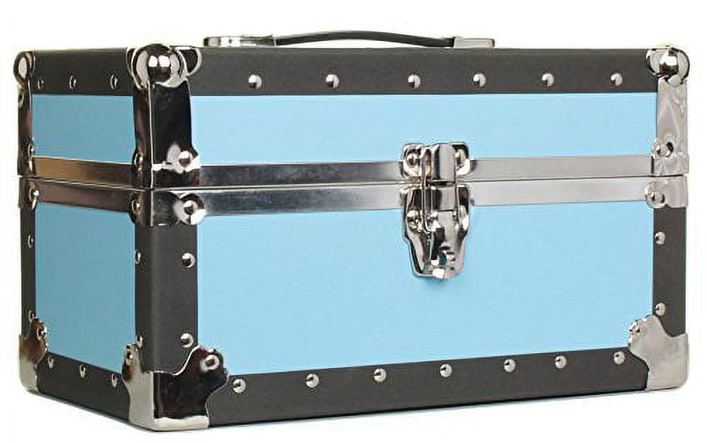 Durable Footlocker Container: Wooden Storage Trunk, Light Blue, for ...
