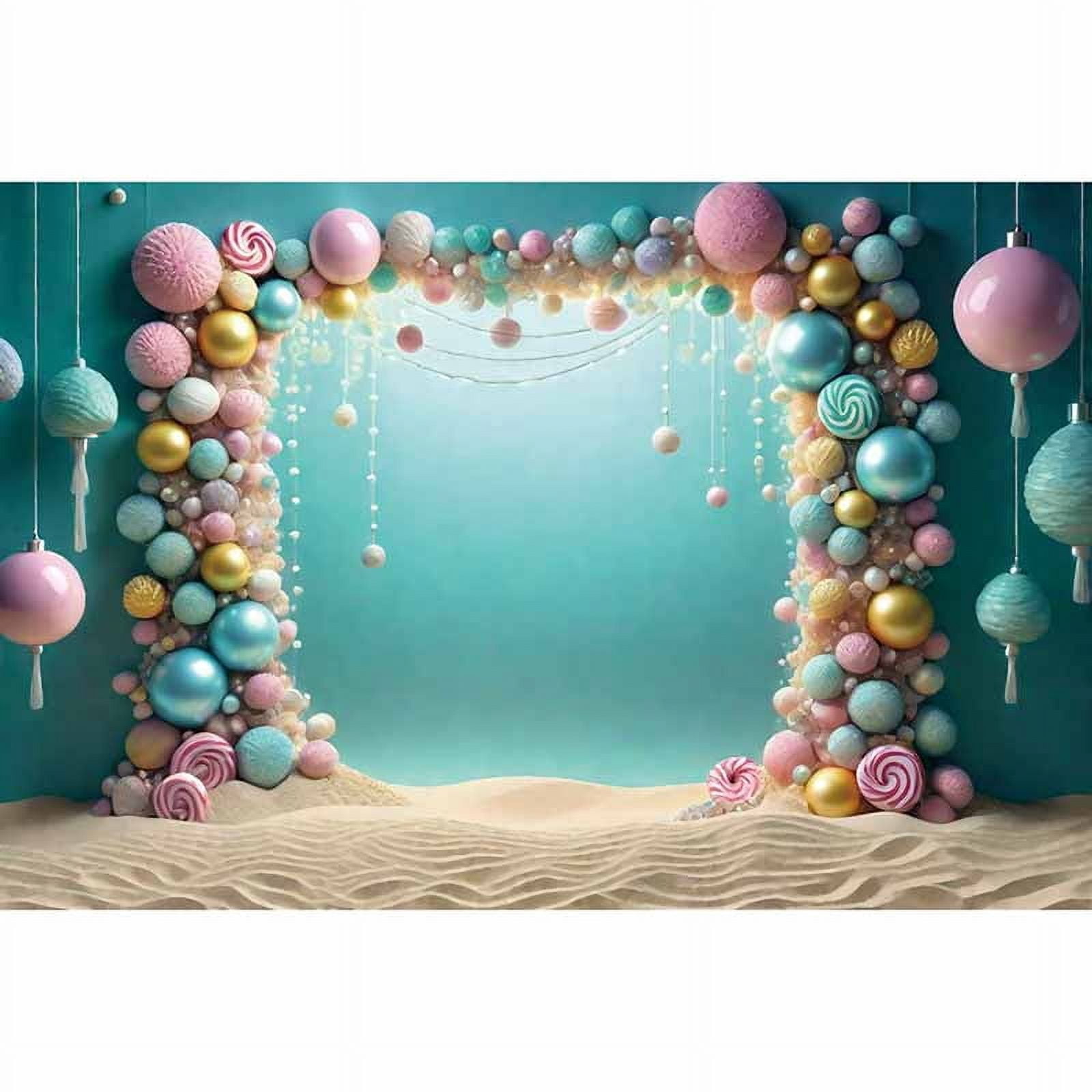 Summer Candy One Birthday Year Backdrop Baby Underwater Candyland ...