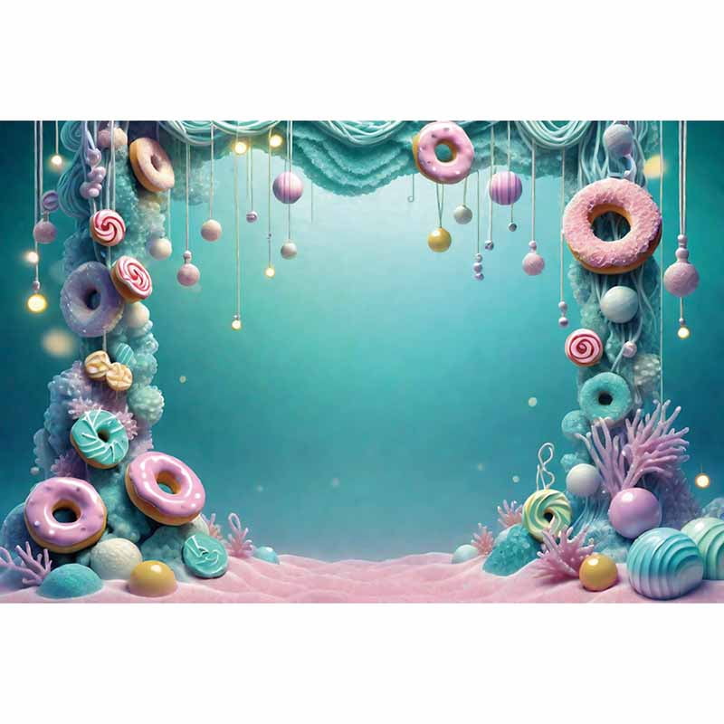 Summer Candy One Birthday Year Backdrop Baby Underwater Candyland ...