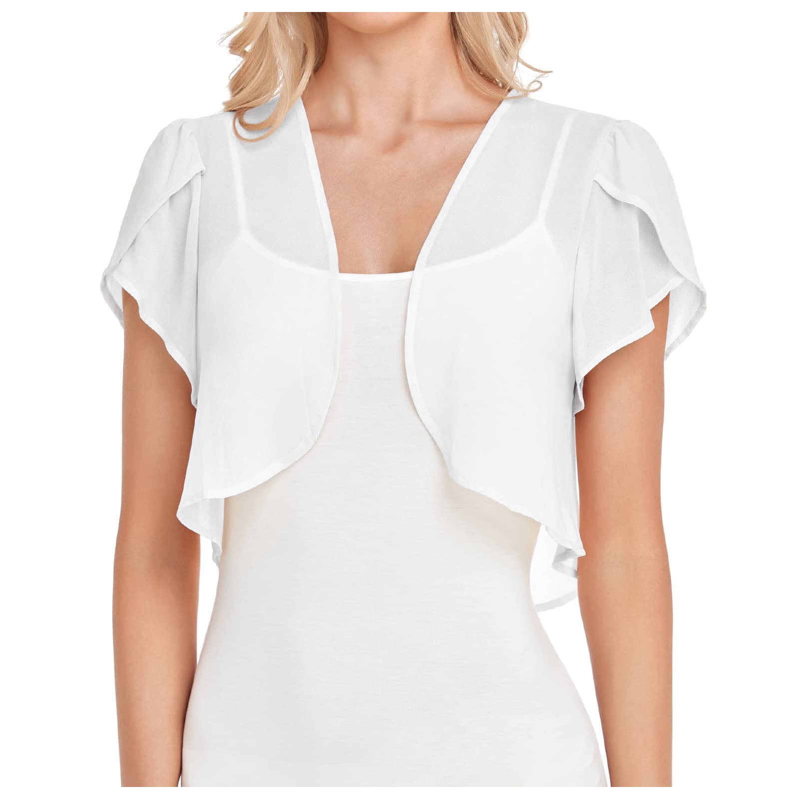 Summer Cardigans for Women Lightweight Open Front Short Sleeve Cropped ...