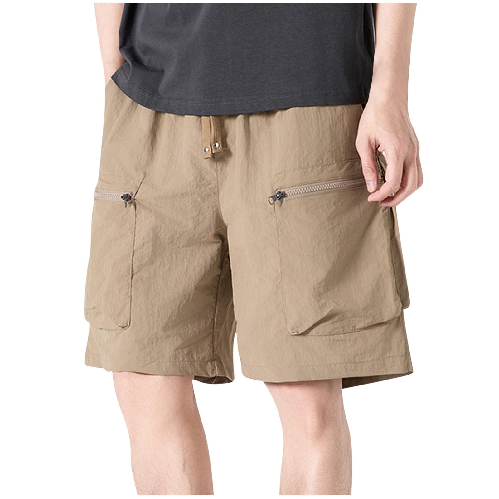Summer Cargo Shorts for Men High Waisted Lace-Up Adjustable Short Pants ...