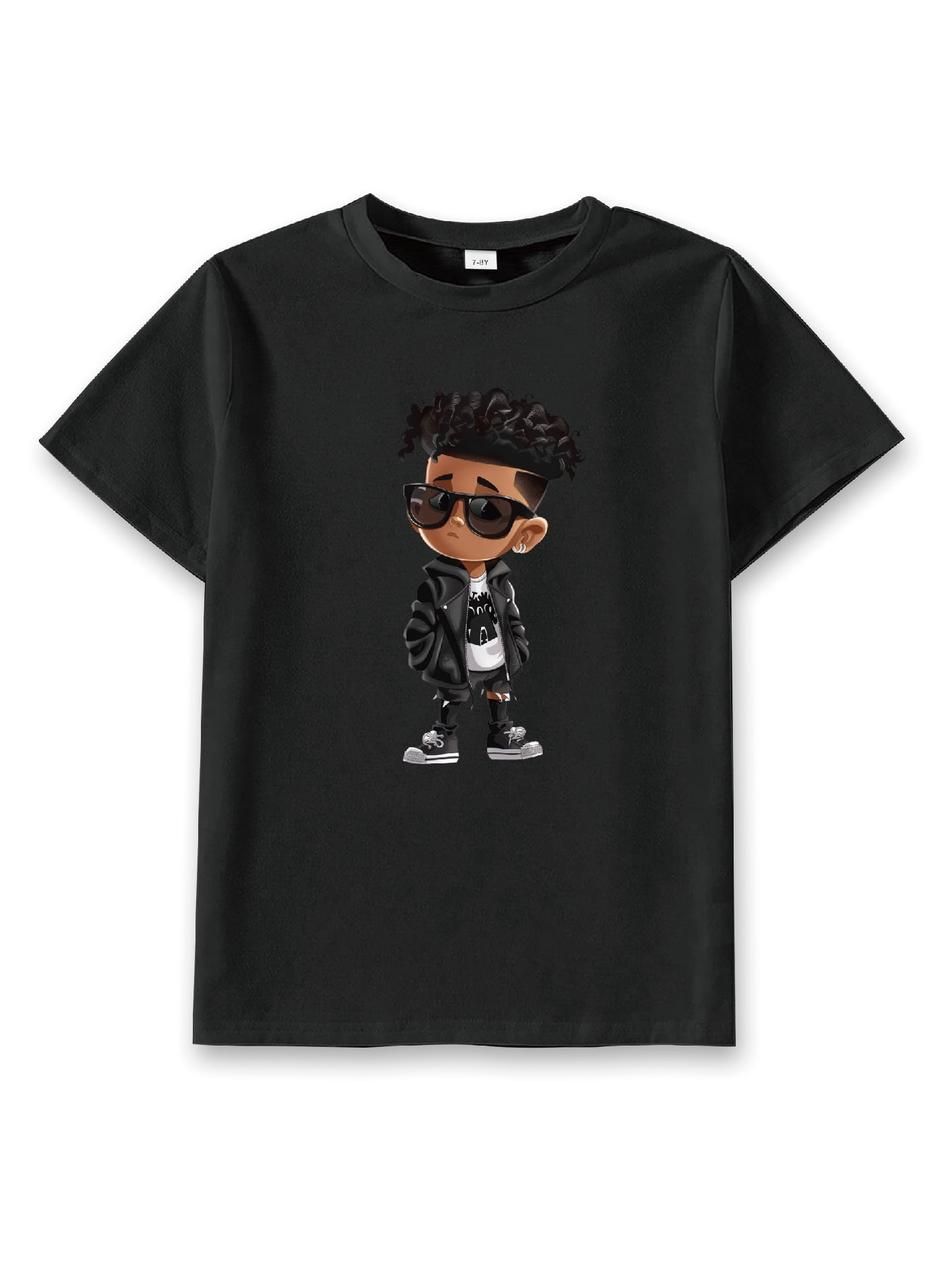 Summer Cartoon Boy Print Fun Graphic Tee - Breathable, Lightweight ...