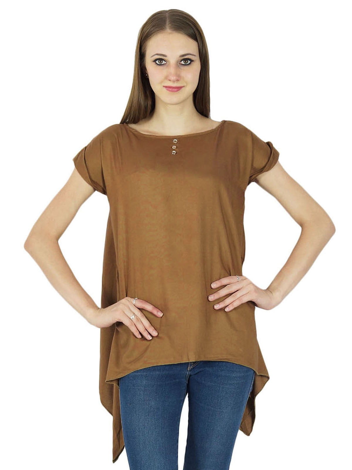 Summer Casual Tunic Short Sleeve Sundress Women Wear Boho Top - Walmart.com