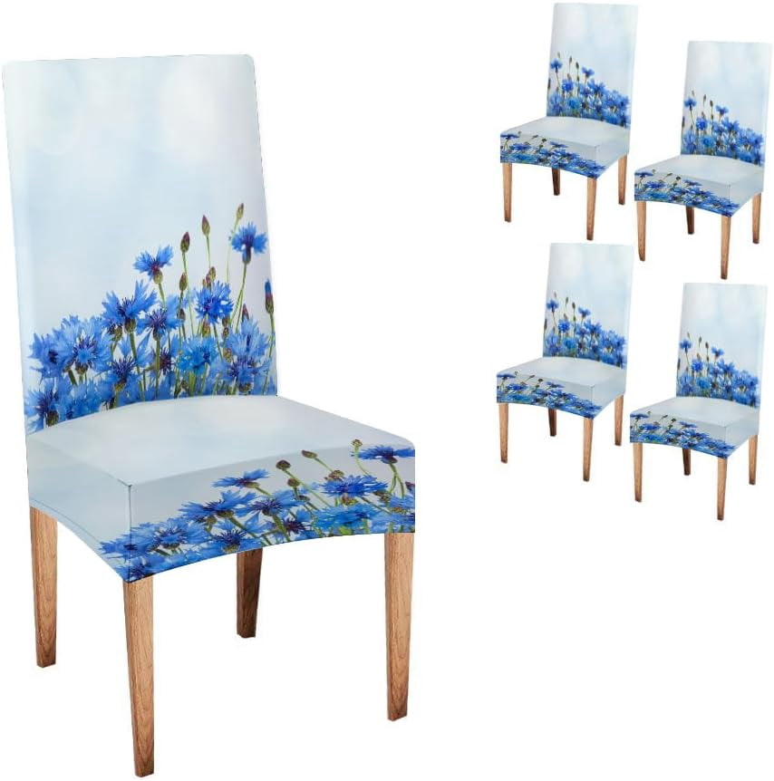 Summer Chair Cover Rustic Blue Cornflower Blue Beautiful Nature Flowers ...