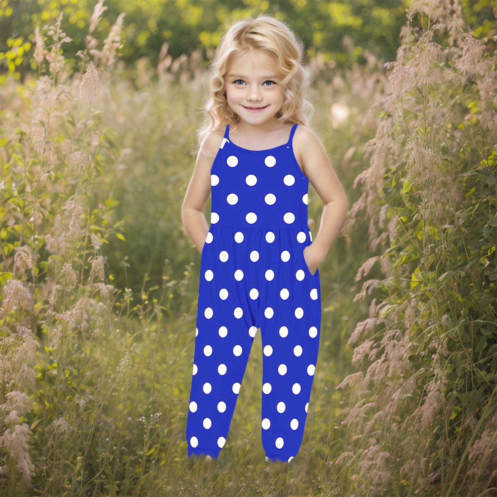 Summer Children's Romper Print Sling Sleeveless Backless Jumpsuit ...