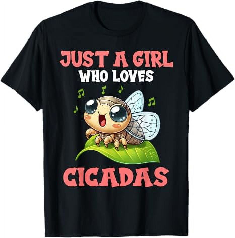 Summer Cicada Adventure Girls Just A Girl Who Loves Cicada T-Shirt ...