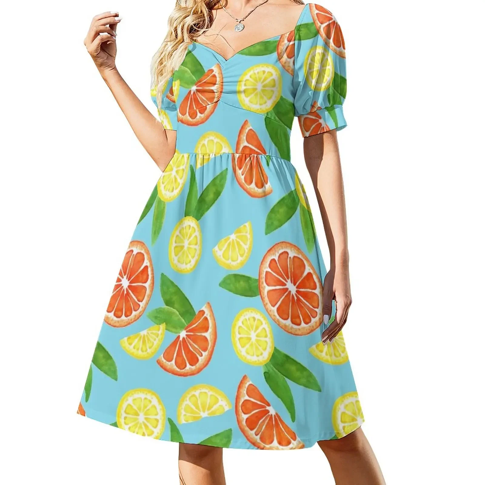 Summer Citrus - Blue Sleeveless Dress african dresses for woman women's ...