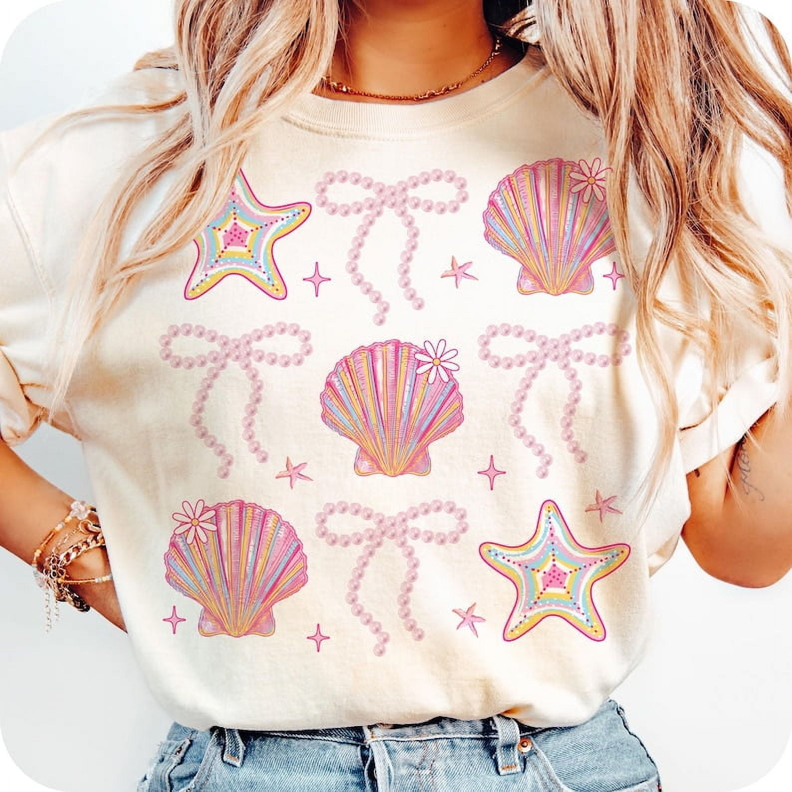Summer Clam Coquette, Summer Vibes Pink Clam, Summer Beach Shirt ...