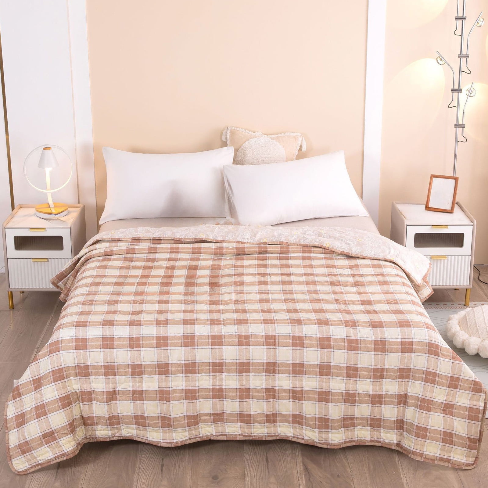 PRETXORVE Quilt, Summer Quilt, Quilted Washed Summer Cooler Quilt Conditioner Napping Quilt ...