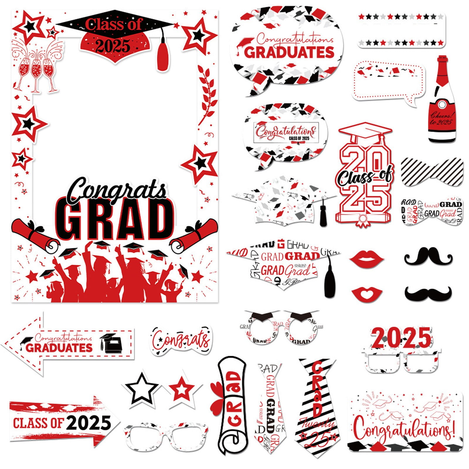 Summer Clearance The 2025 Red Black Graduation Photo Frame with its ...