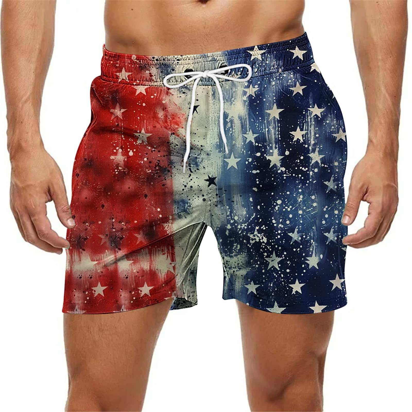Pitauce Mens 4th of July Patriotic Swim Trunks Quick Dry Board Shorts ...
