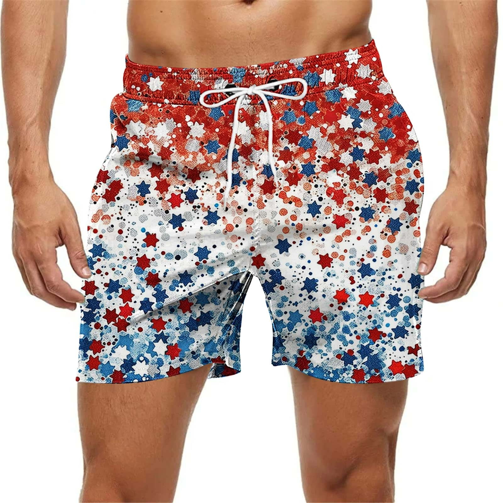 Summer Clearance Pitauce Mens Swim Trunks 4th of July Patriotic Beach ...