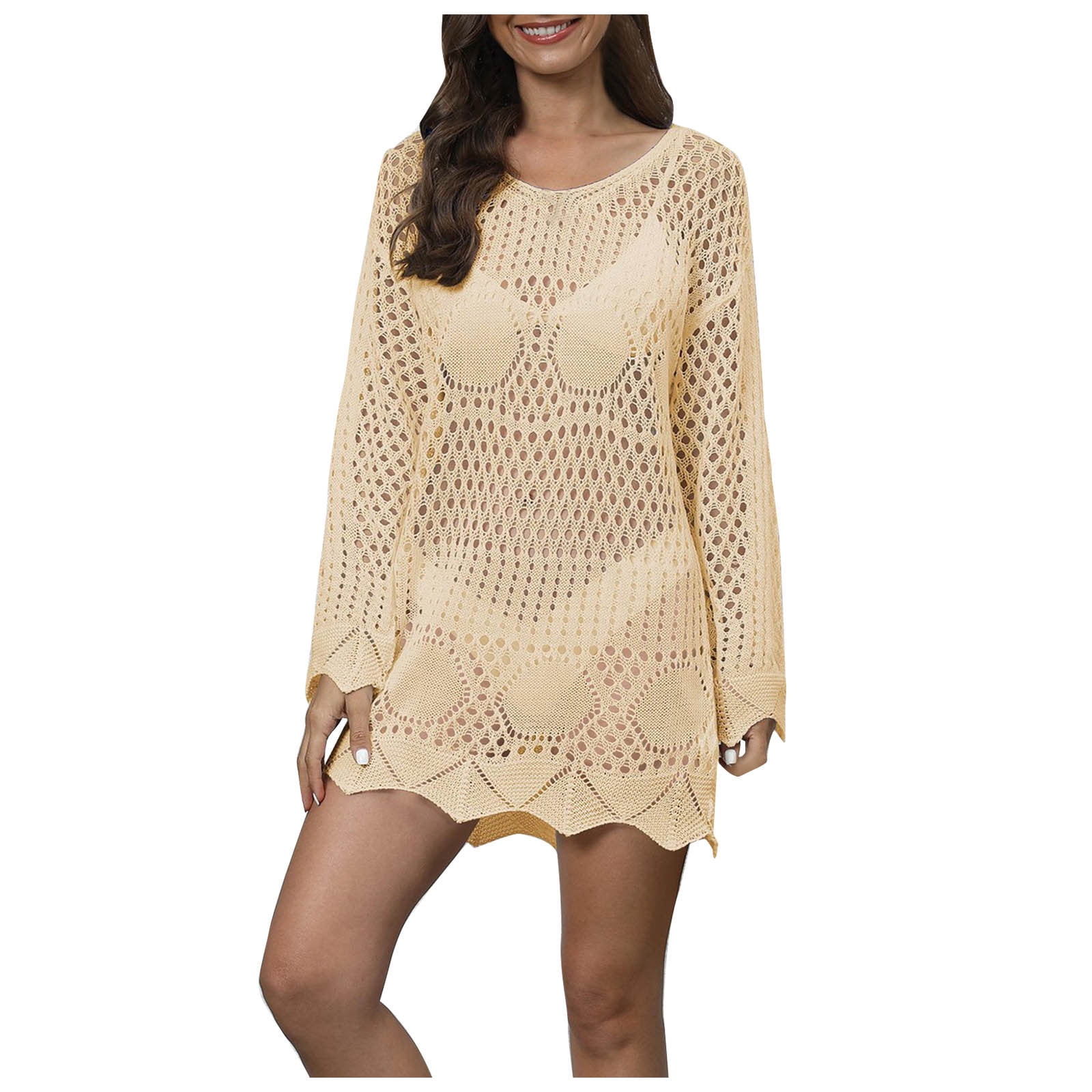 Summer Clearance Sale! TMOYZQ Swimsuit Coverup for Women Crochet ...