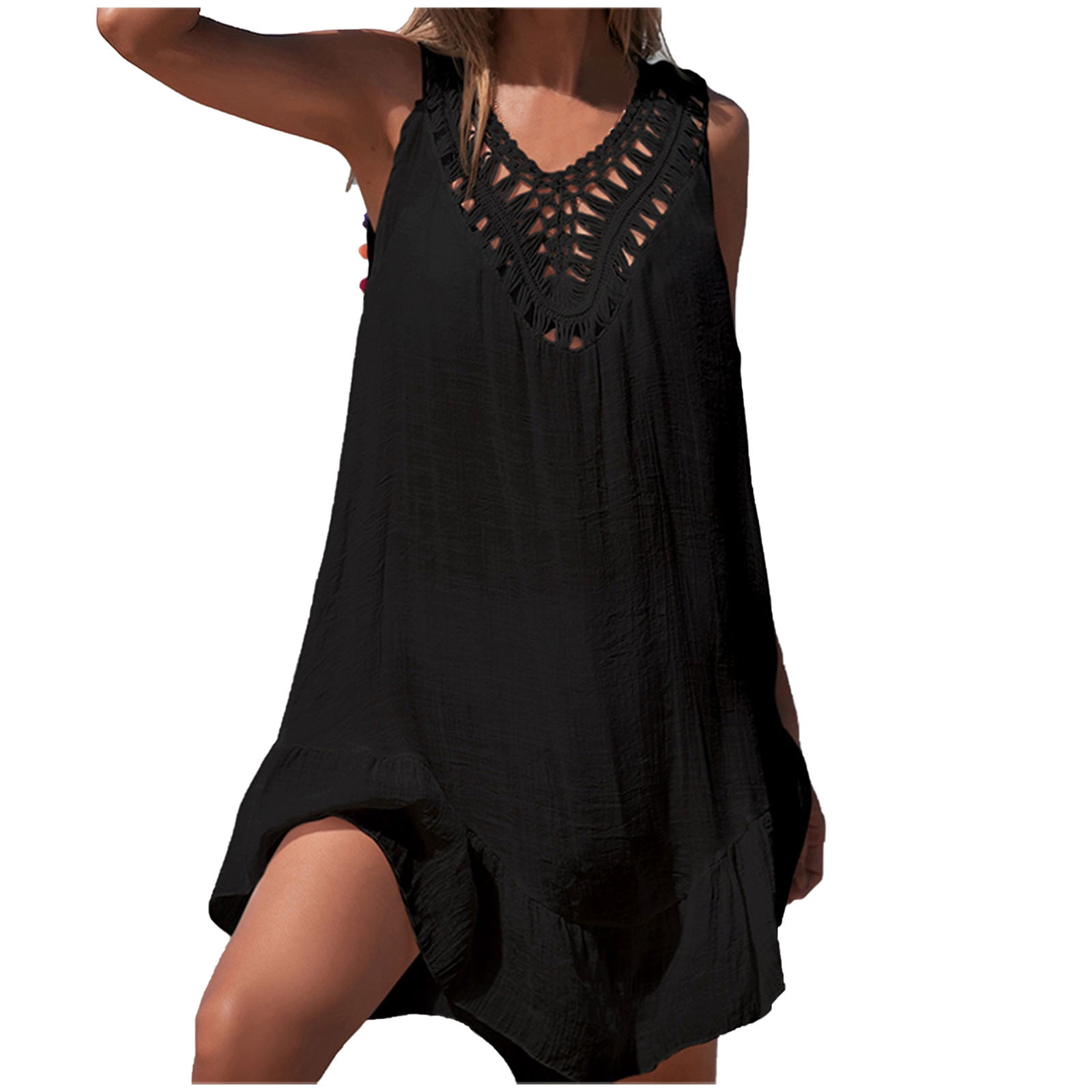 Summer Clearance Sale Tmoyzq Womens Crochet Swimsuit Cover Up Hollow