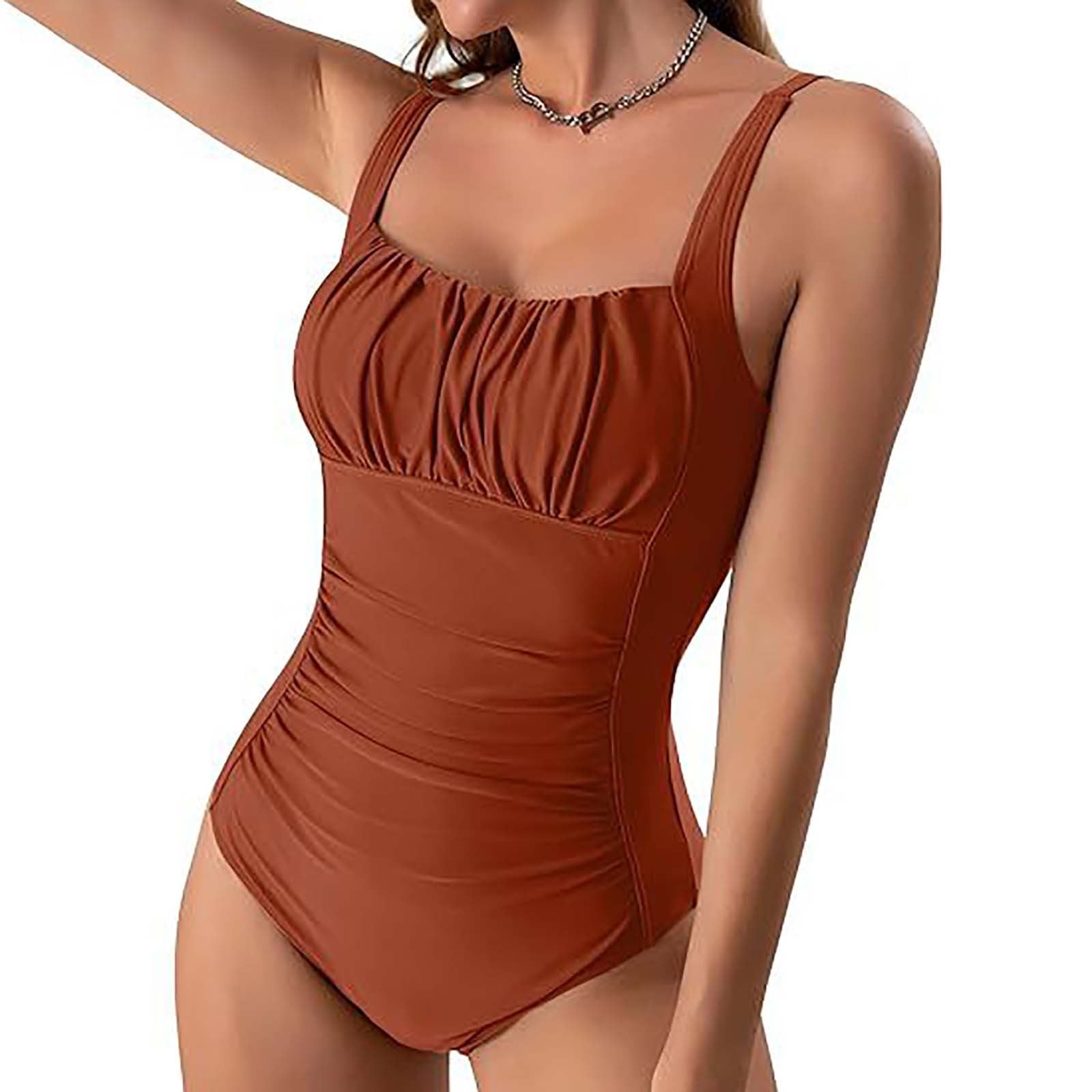 Summer Clearance Sale! TMOYZQ Womens One Piece Swimsuits Ruched Tummy Control Bathing Suits ...