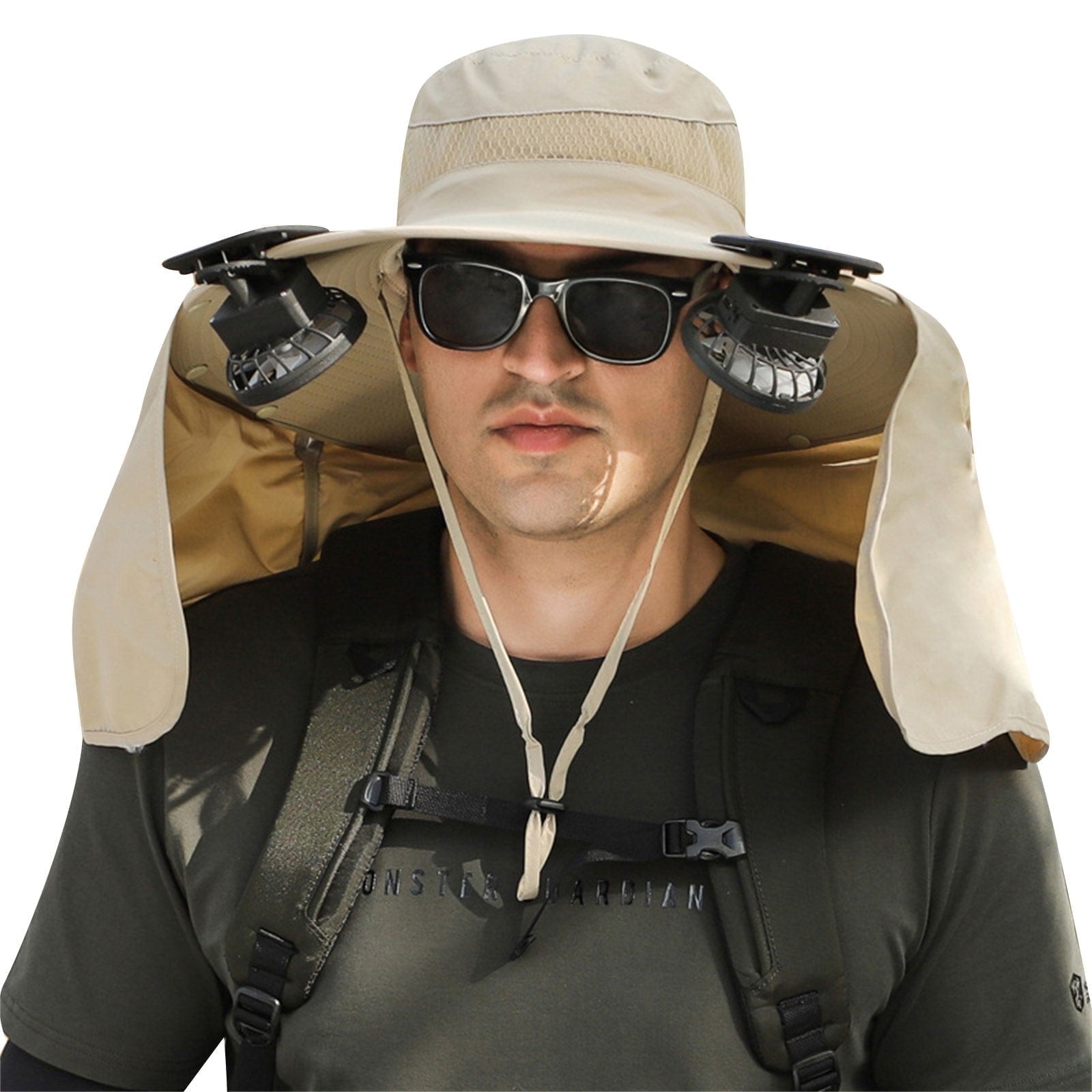 Summer Clearance Solar Fan Hats for Men,Outdoor Wide Brim Sun Hat with ...