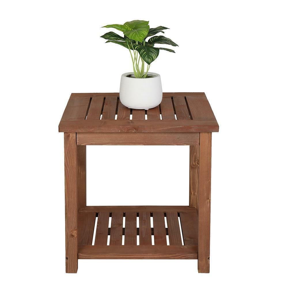 Square Wood Side Table Carbonized Color - Walmart.com