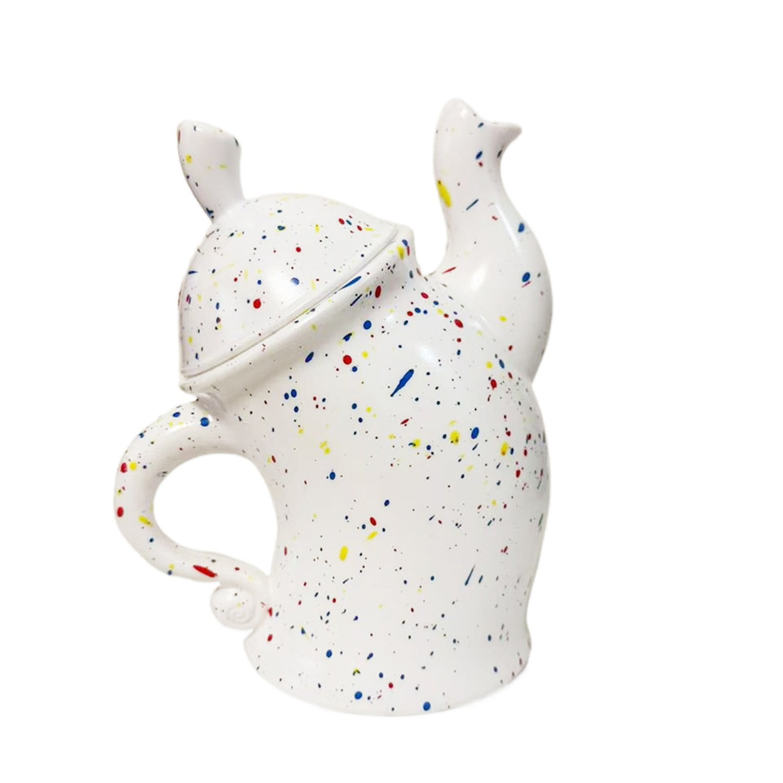 Summer Clearance Unique Abstract Pink Ceramic Teapot With Artistic ...