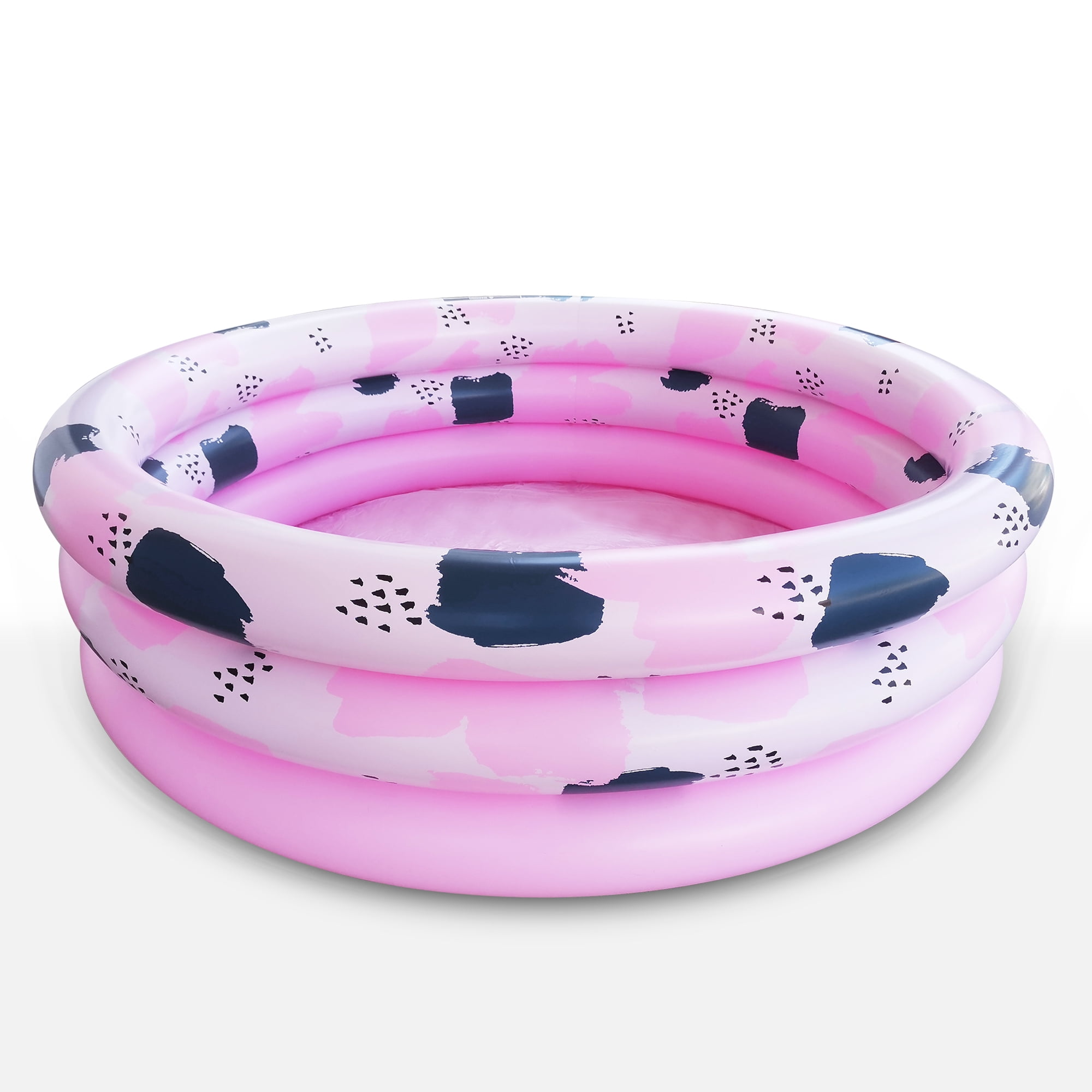 Summer Club Inflatable 5.5ft 3Ring Adult Pool- Navy Pink Panther Print ...