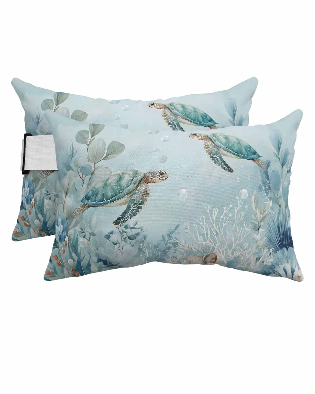 Summer Coastal Outdoor Head Resting Pillows with Insert Ocean Sea ...