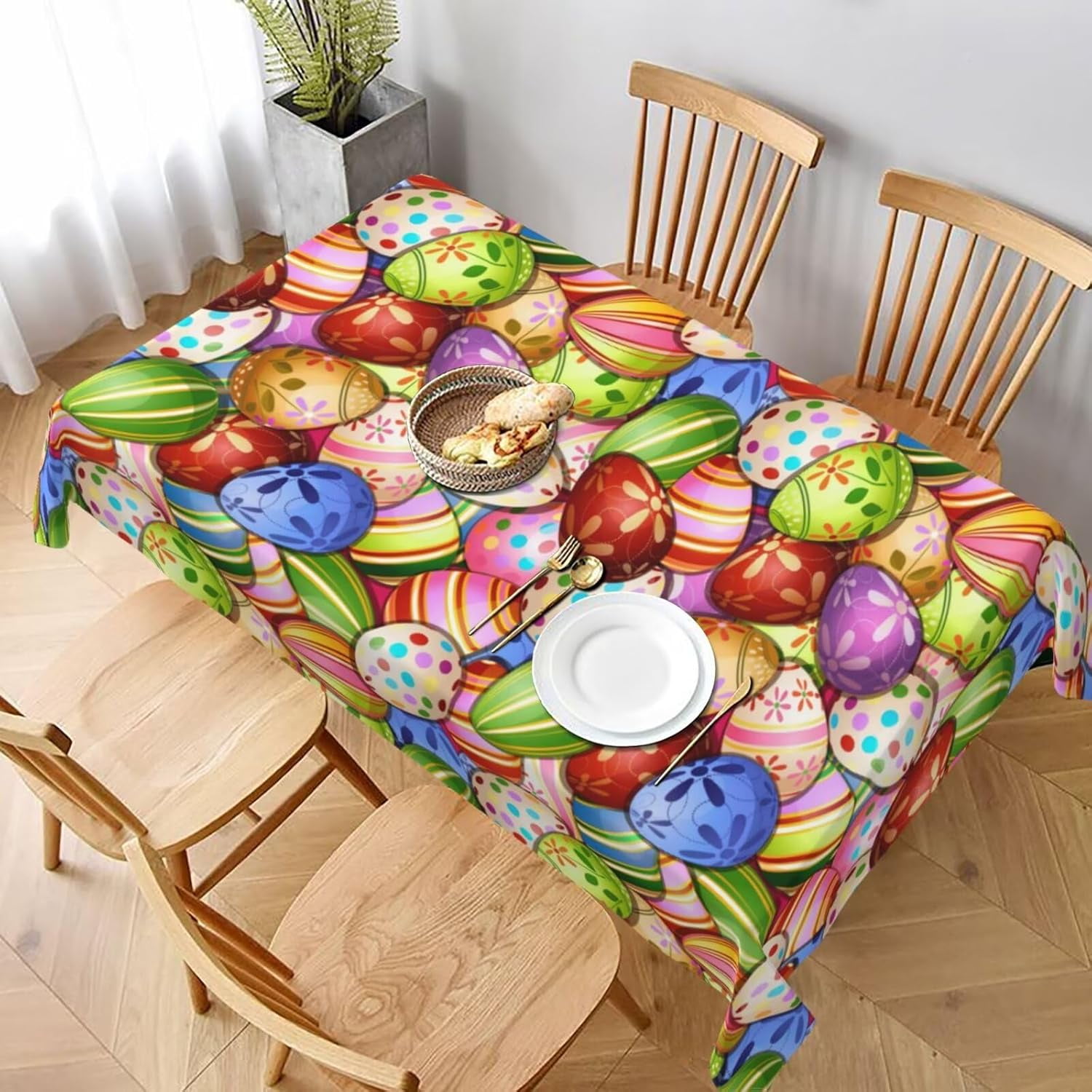 Summer Coastal Tablecloth 70x70 Inch Round Waterproof Rustic Blue Ocean ...