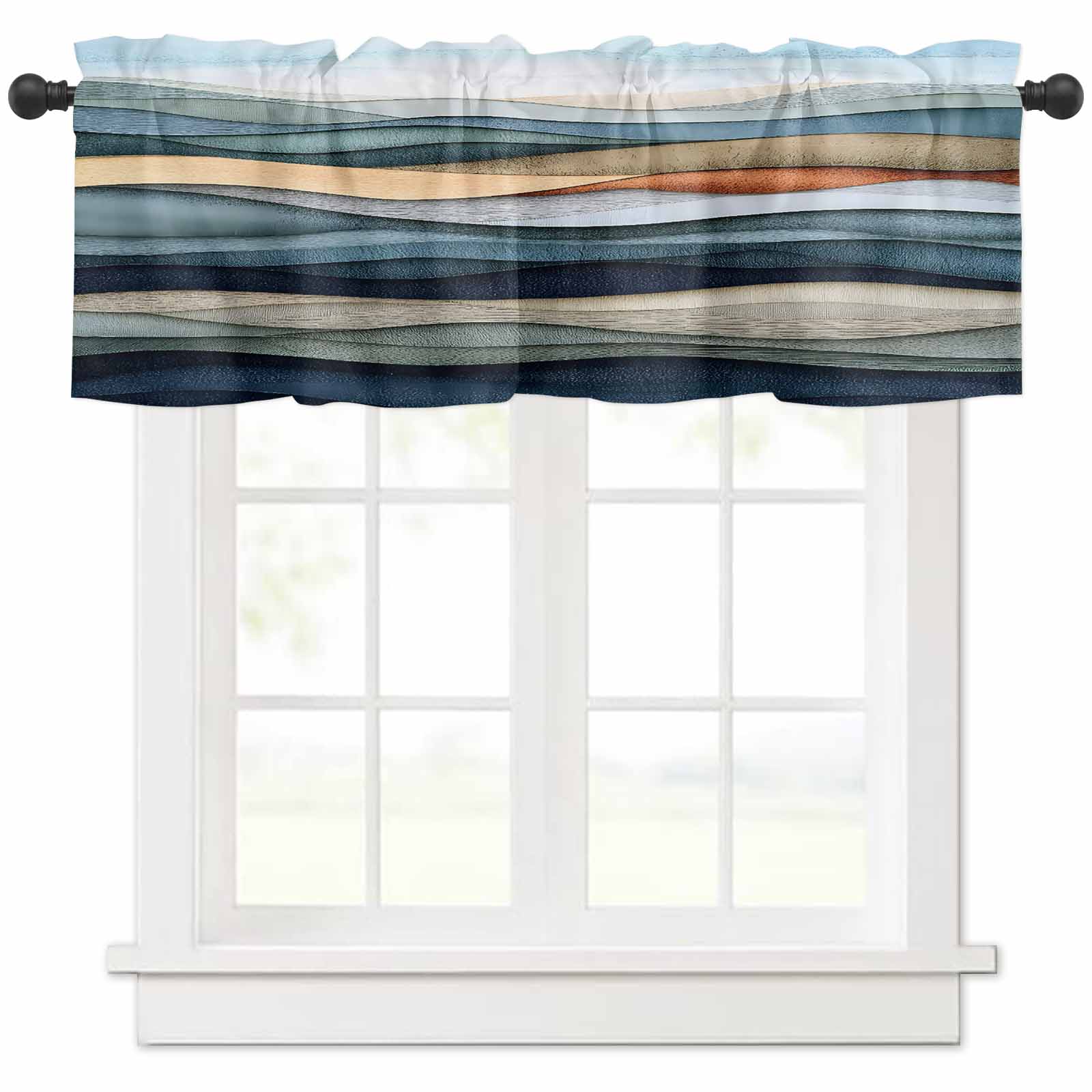Summer Coastal Valances for Windows Farmhouse Kitchen Curtains Valances ...