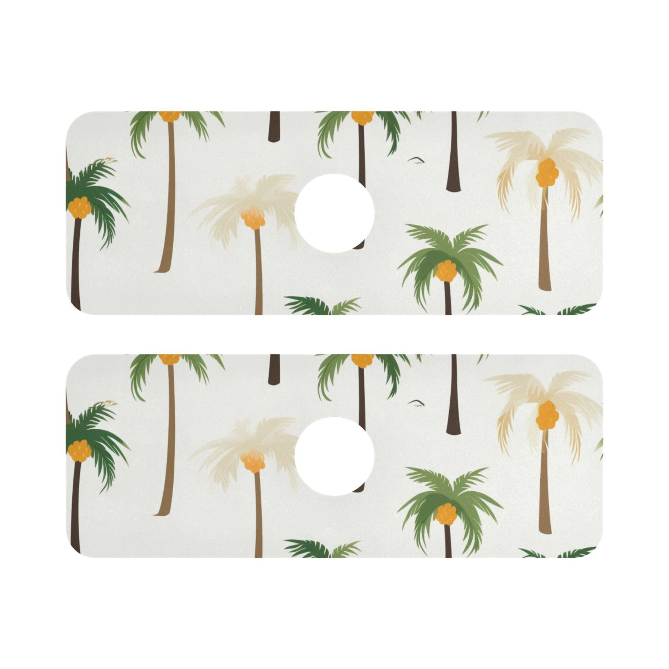 Summer Coconut Tree 2 Pack Sink Splash Guard Faucet Drying Mat ...