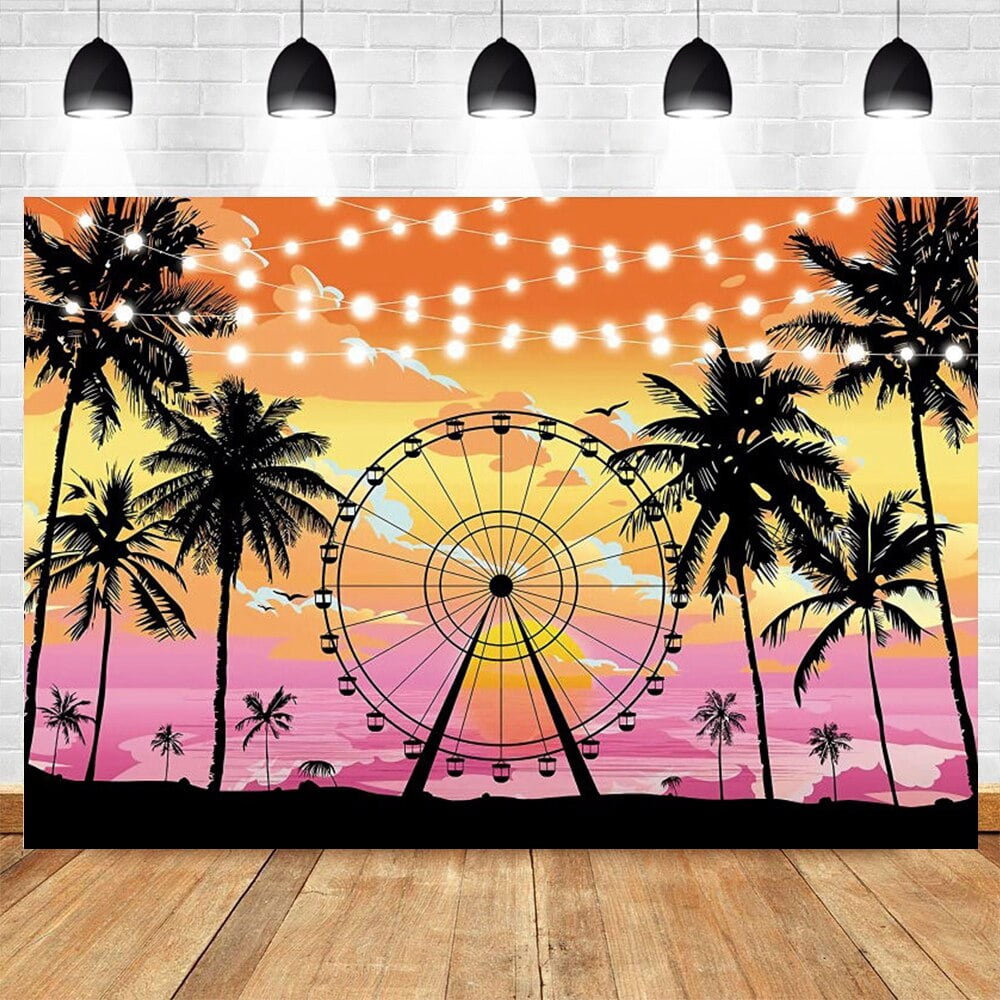 Summer Coconut Tree Beach Party Playground Photography Backdrop ...