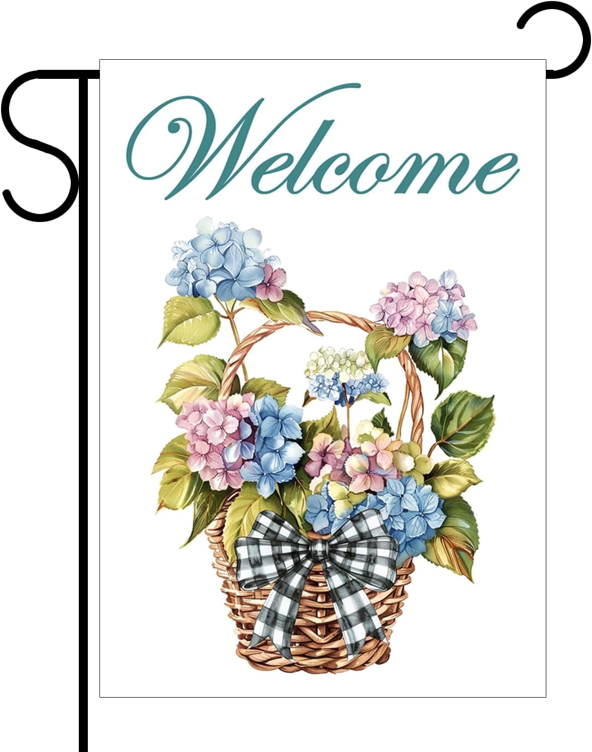 Summer Color Hydrangea Garden Flag Flower banner Vertical Double Sided ...