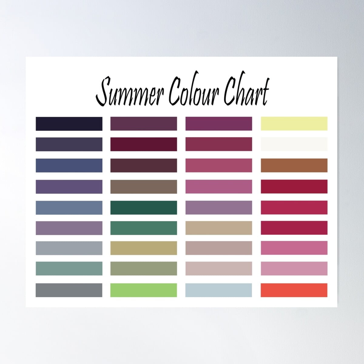 Summer Color Swatch - Color Me Beautiful - Seasonal Color Palette ...