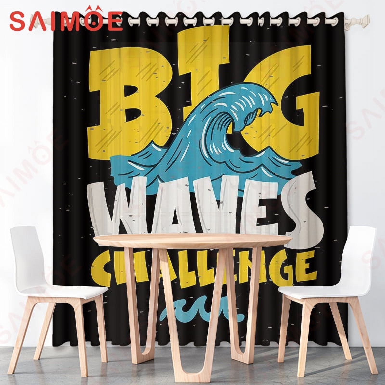 Summer Colorful Forest Beach Sunset 3D Curtains Waves Custom Thin ...