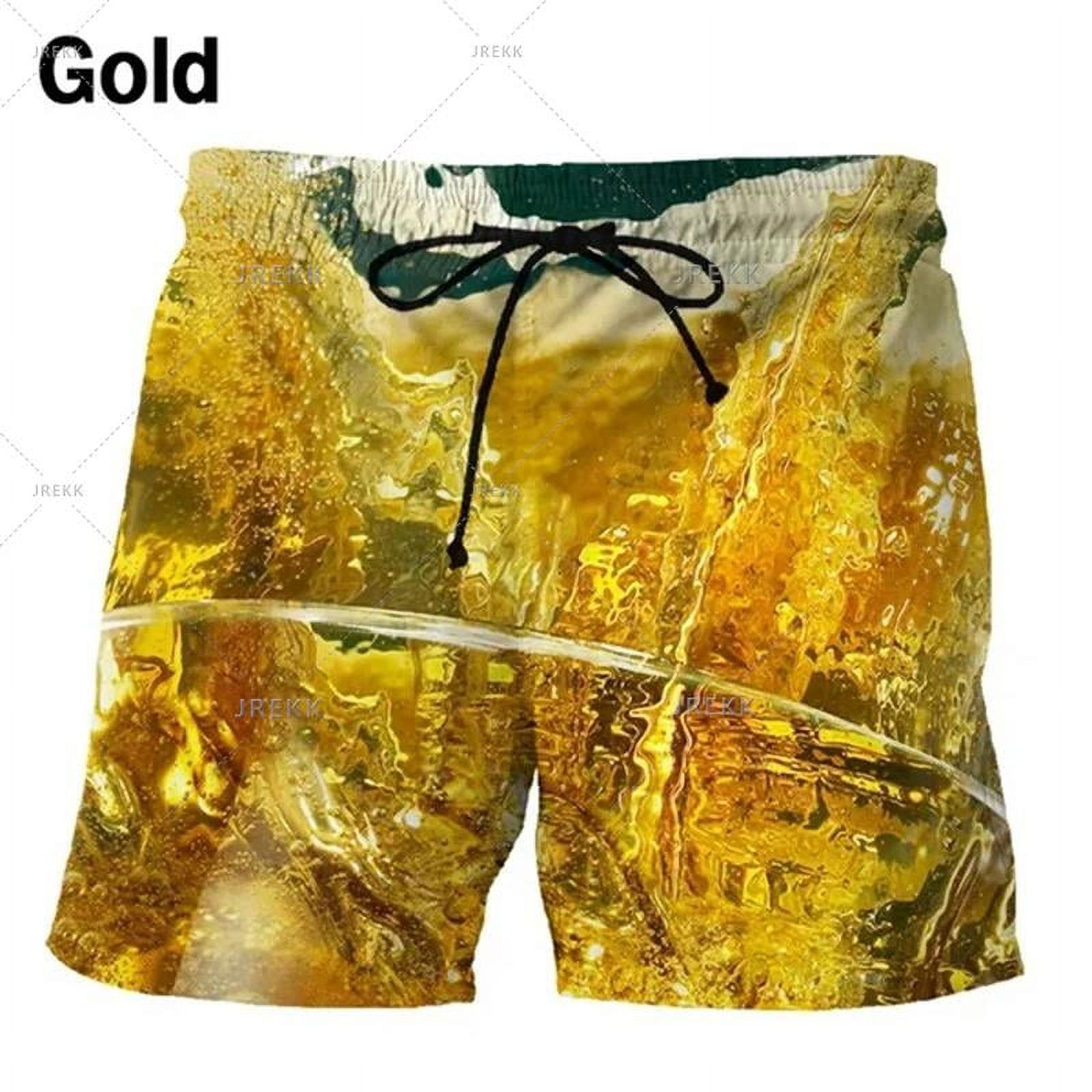 Summer Cool Beer Shorts Pants Men 3D Printed Swimsuit homme 2025 Swim ...