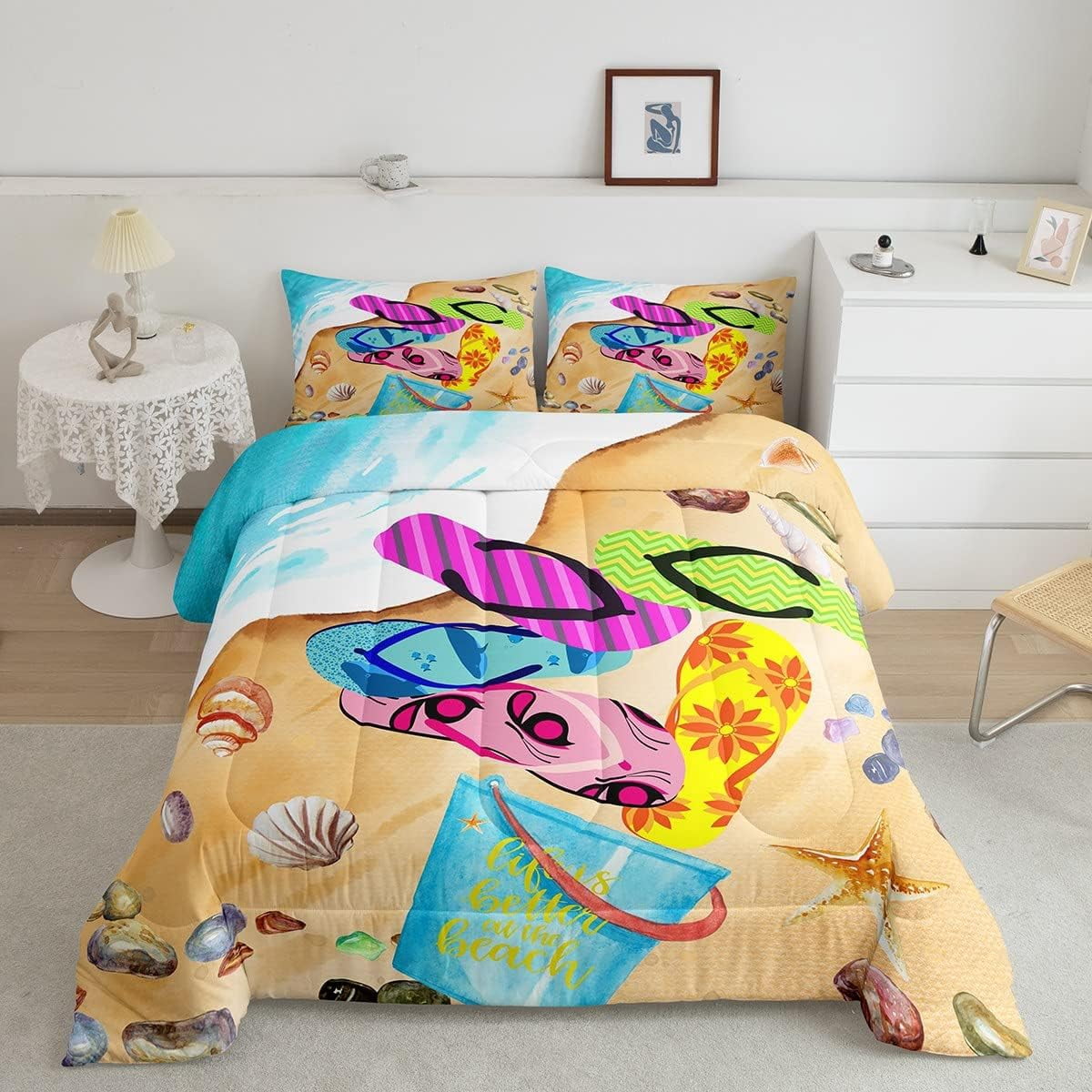 Summer Cool Comforter Set Queen Size,Cartoon Watermelon Bedding Set for ...