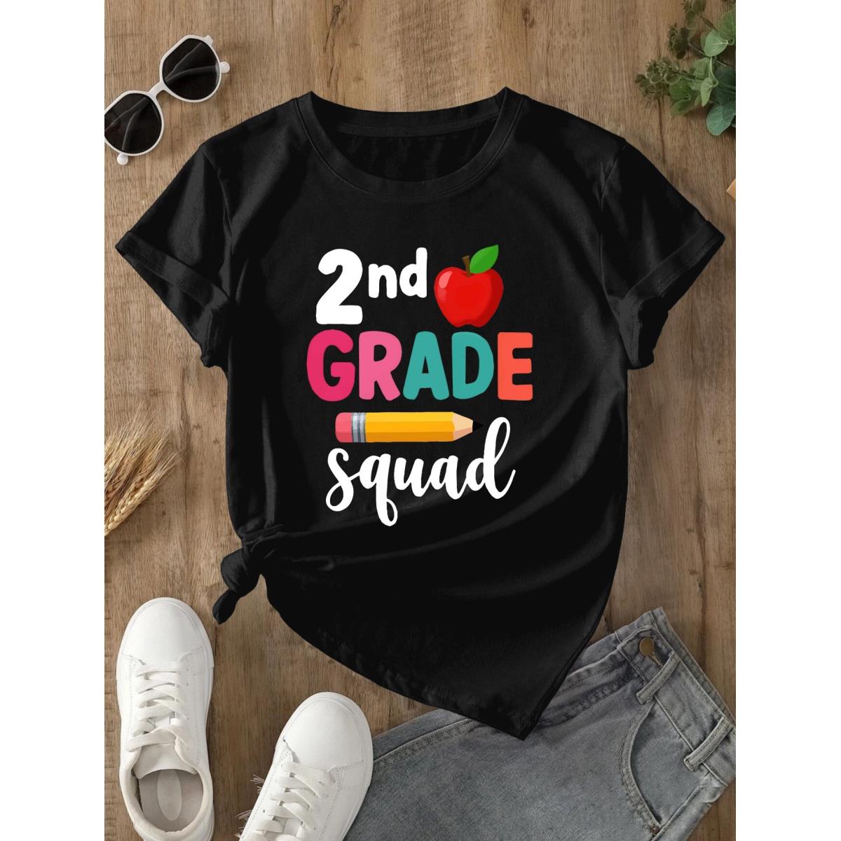 Summer Cool New Back-to-School Fashion Girl in Grade 2 Apple Pencil ...