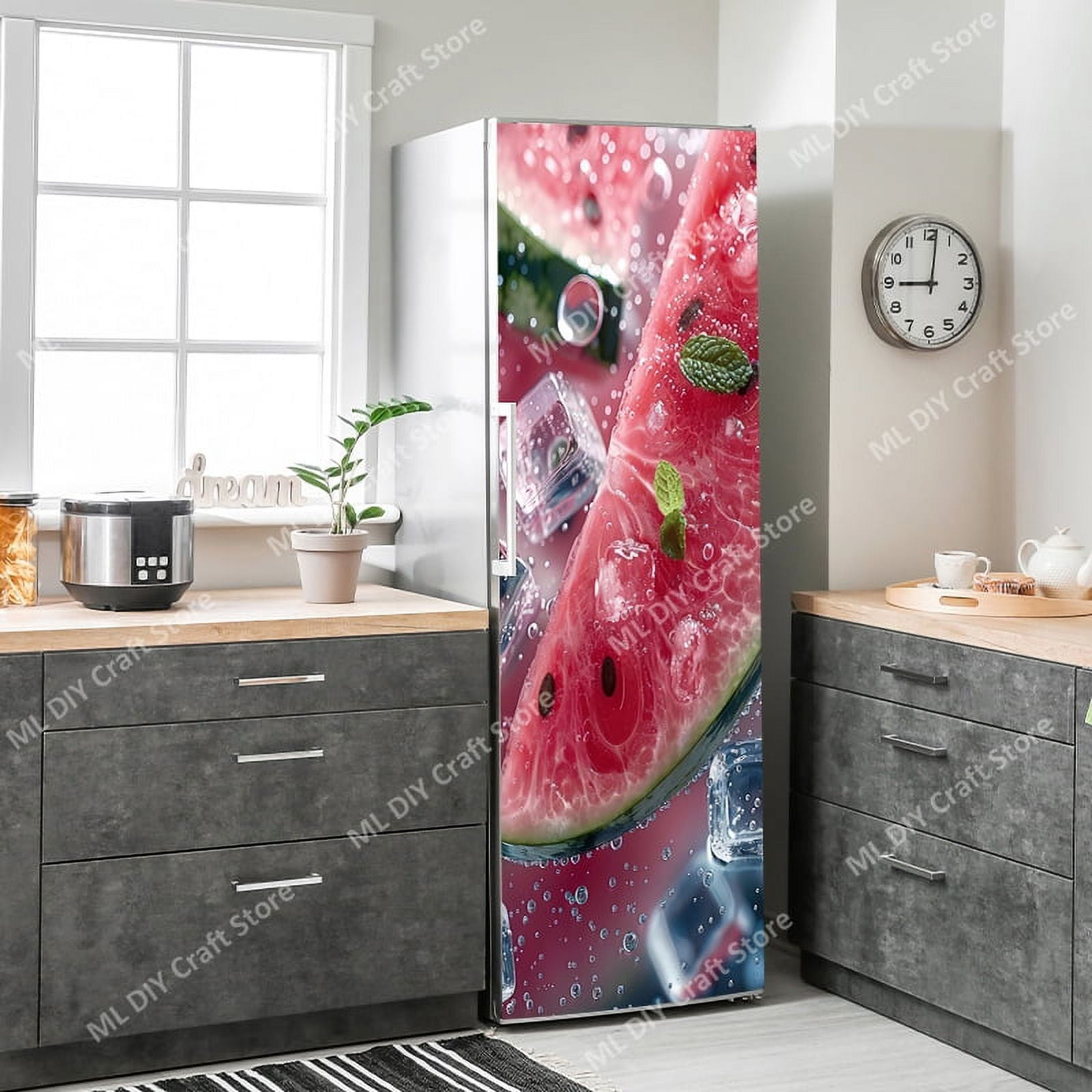 Summer Cool Watermelon Wallpaper Refrigerator Self Adhesive Wall ...